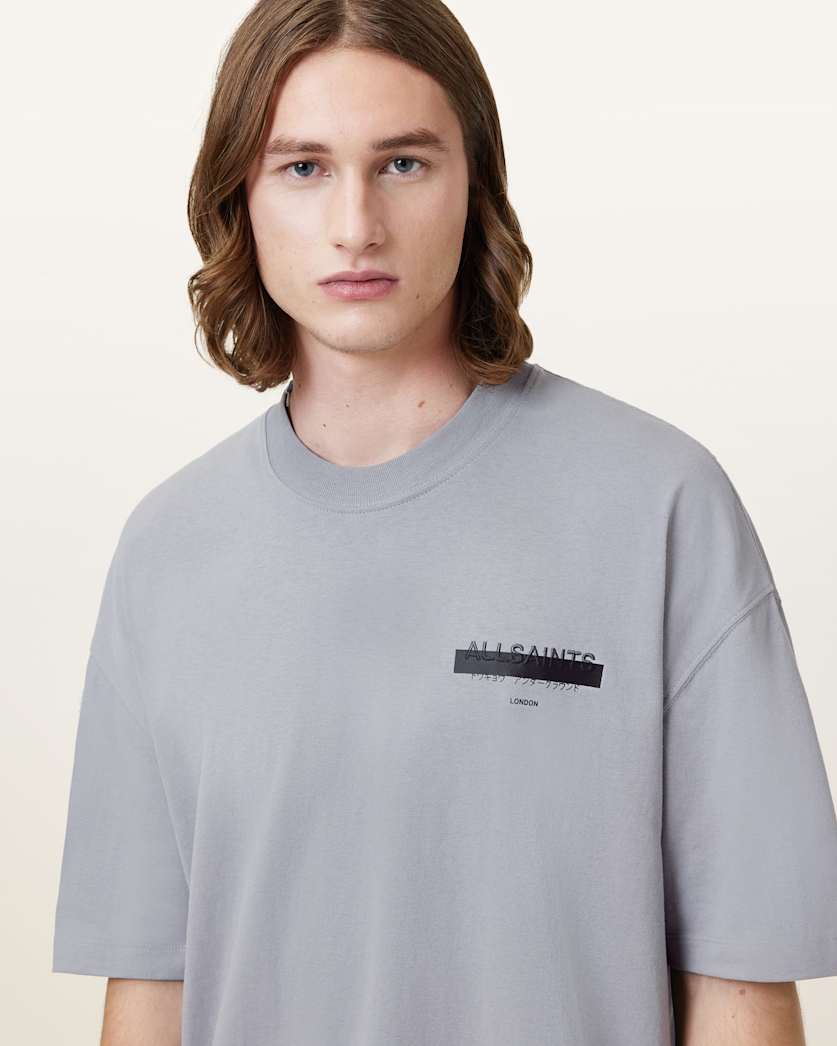Redact Oversized Embroidered Logo T-Shirt HALFPIPE GREY | ALLSAINTS Canada